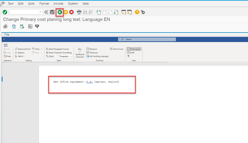 Using the Long Text in your Cost Center/Internal Order Plans ...