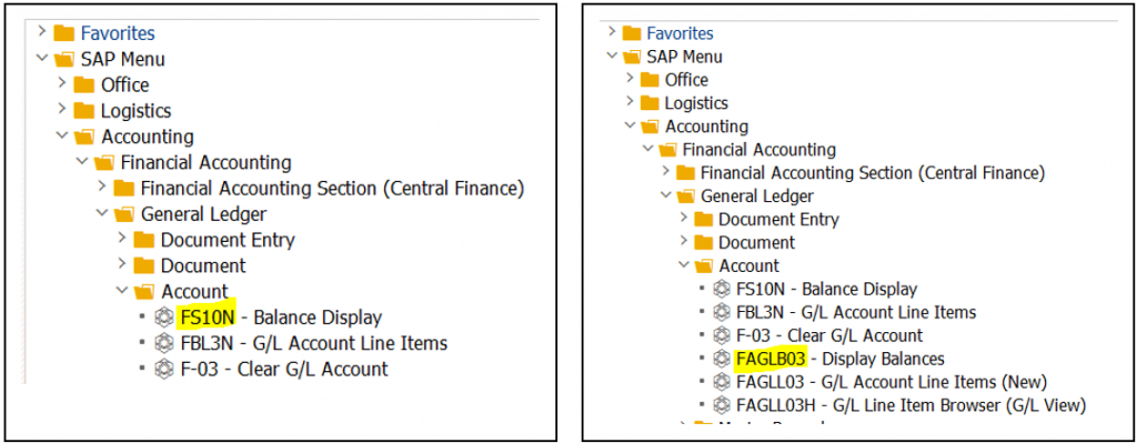 FS10N – G/L Account Balance Display Report has been replaced by a new ...