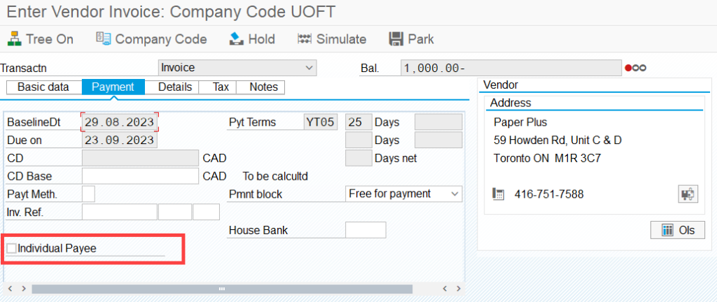Can I use the Alternate Payee function with a Vendor Set up for EFT ...