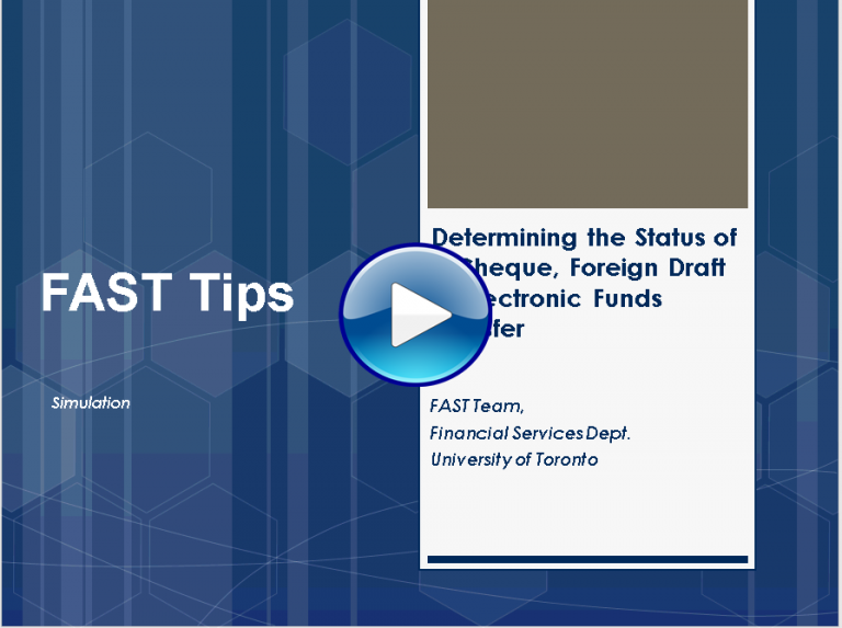 SIMULATION: Determining the Status of a Cheque, Foreign Draft or ...