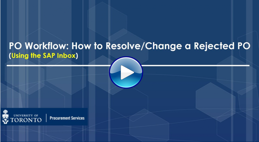 SIMULATION - How to Resolve a Rejected PO using the SAP Inbox ...